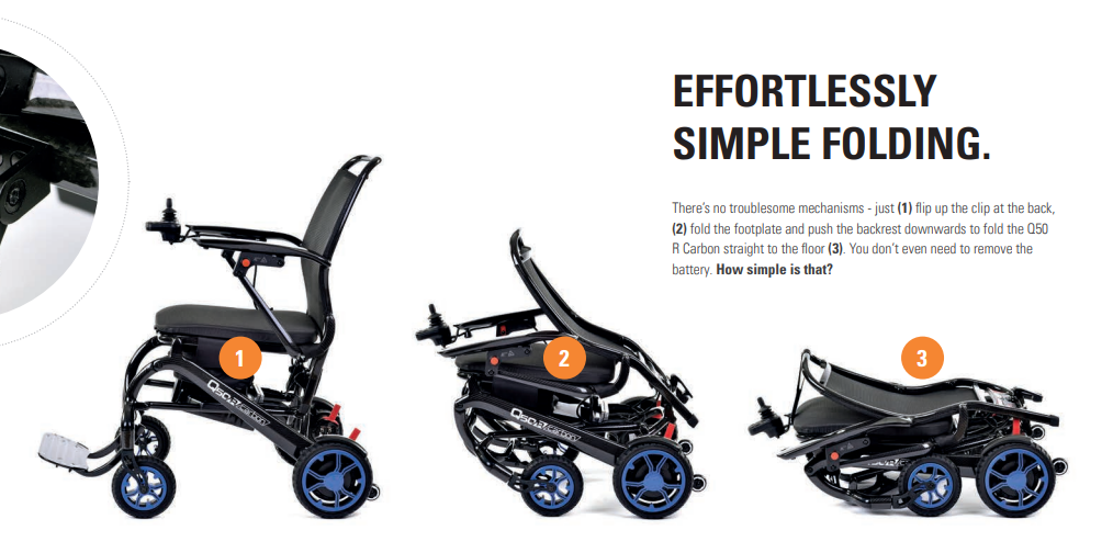 Quickie Q50 R Carbon Folding Powerchair - Lifestyle & Mobility